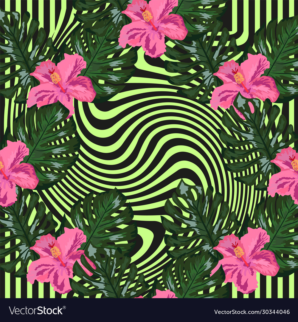 Summer seamless tropical pattern with bright Vector Image