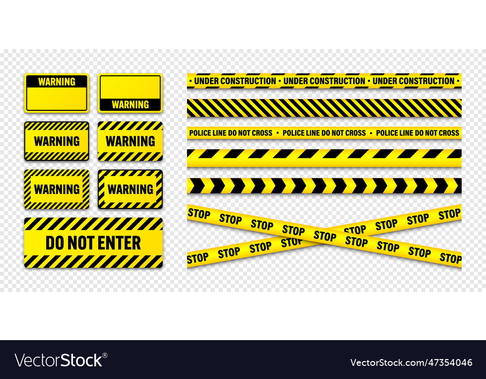 Various barricade construction tapes and warning Vector Image