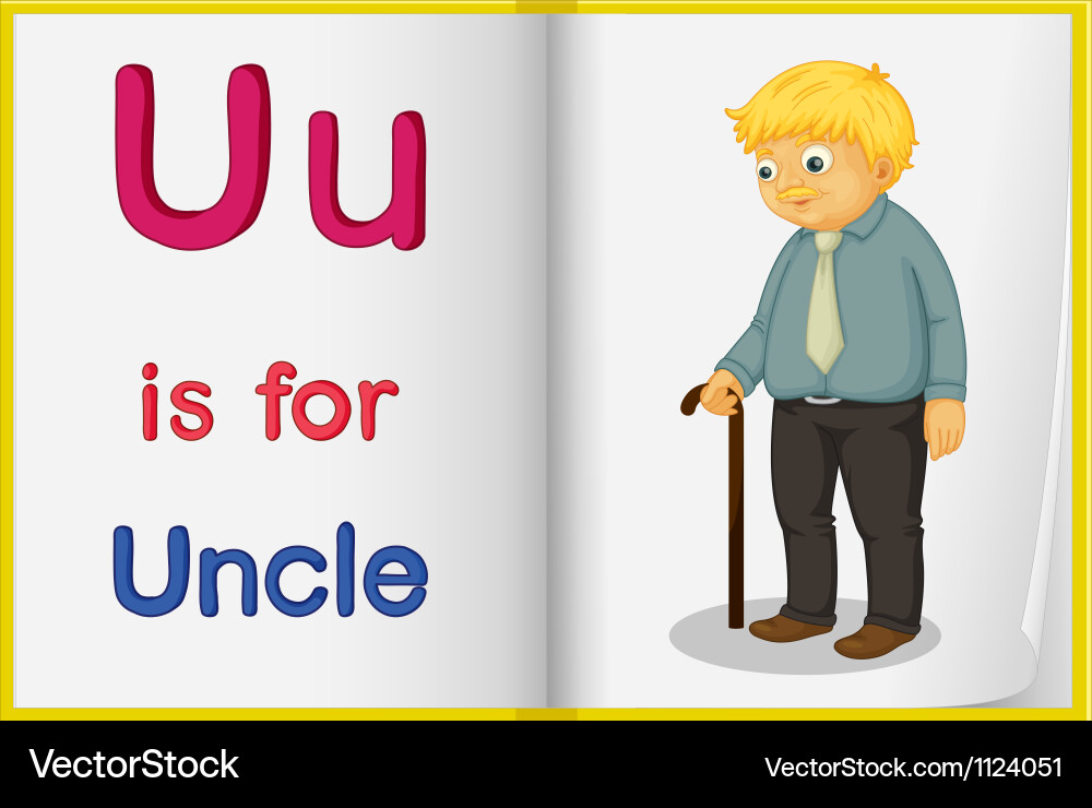 A picture an uncle in a book Royalty Free Vector Image
