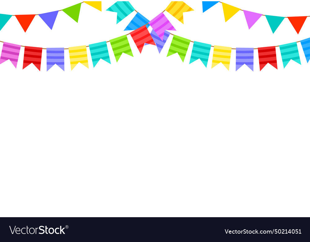 Birthday bunting flags hanging bright festive Vector Image
