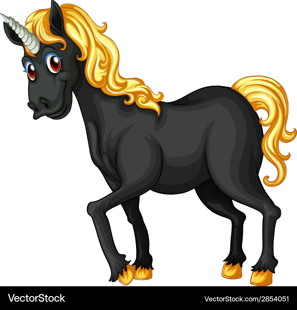 Black unicorn Royalty Free Vector Image - VectorStock