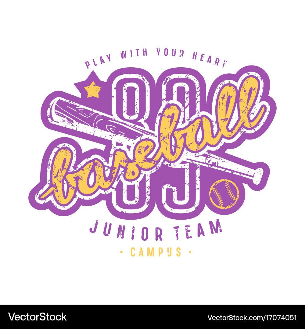 Emblem of baseball junior team Royalty Free Vector Image
