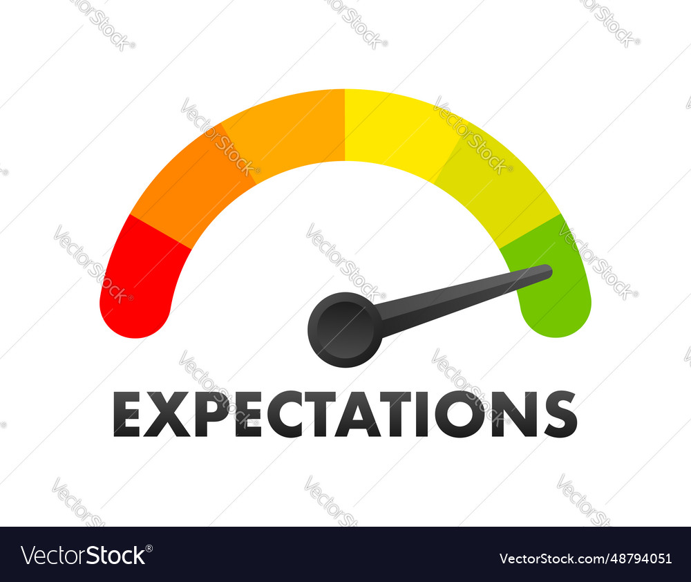 Expectations level meter measuring scale Vector Image