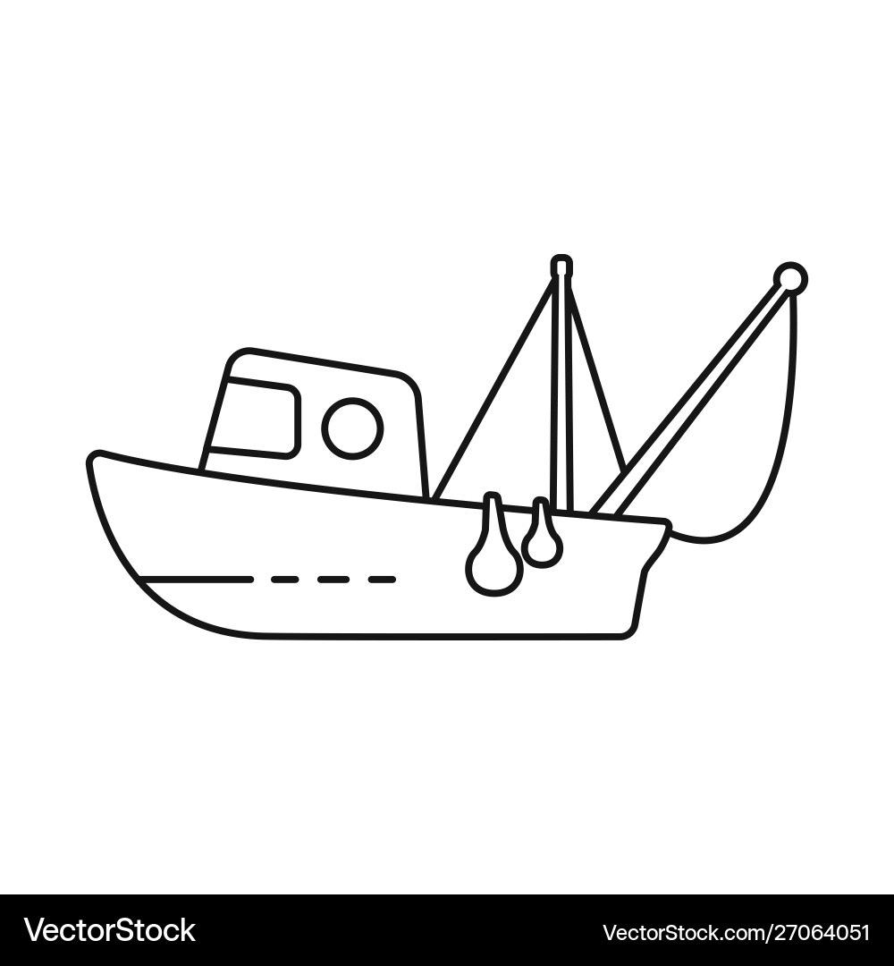 Fishery and trawler symbol Royalty Free Vector Image