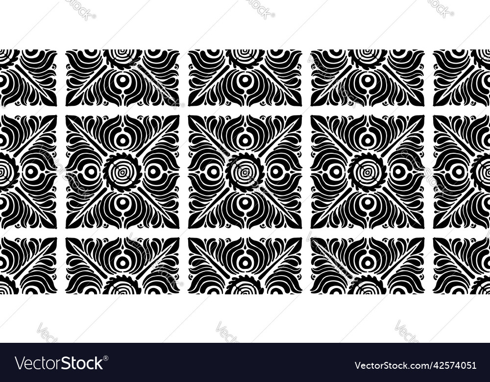 Geometric Floral Ornament Seamless Pattern Vector Image