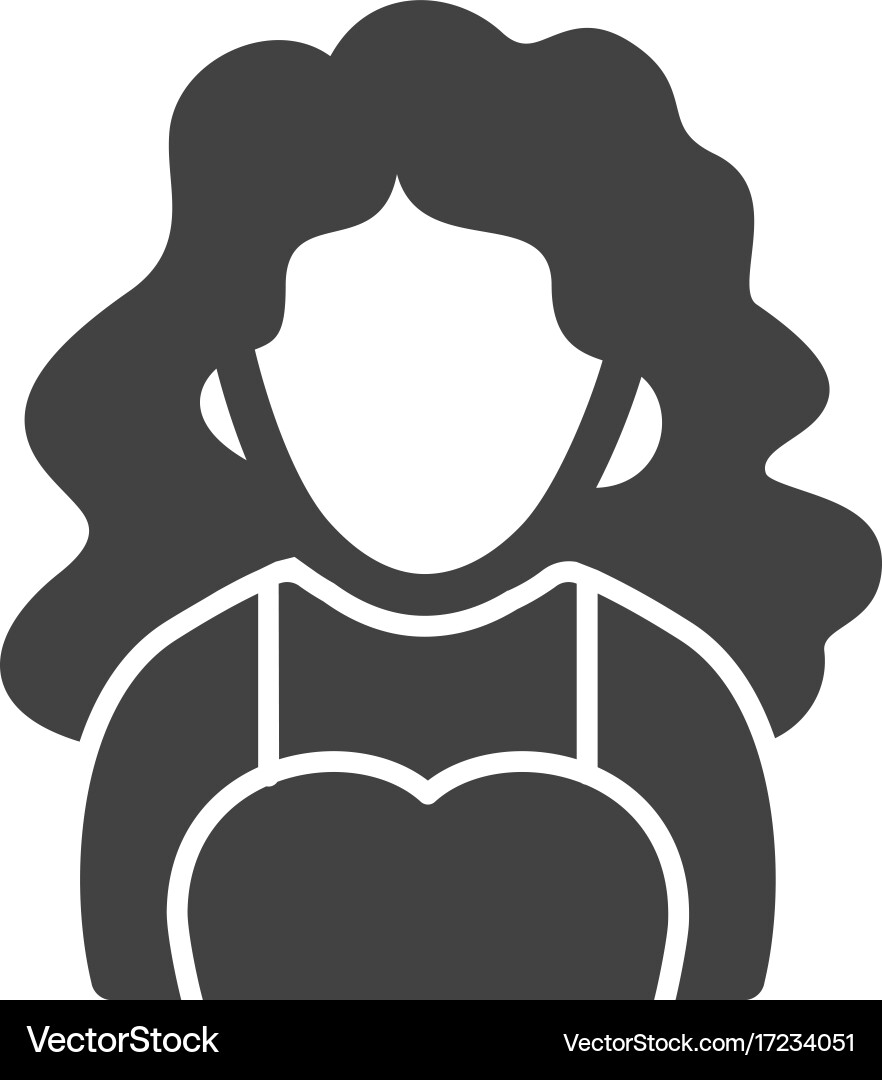 Lady with wavy hair Royalty Free Vector Image - VectorStock