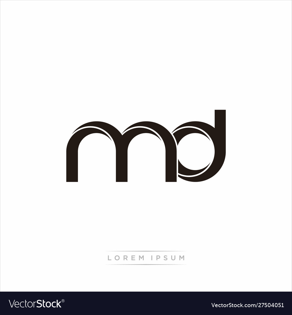 Md initial letter split lowercase modern monogram Vector Image
