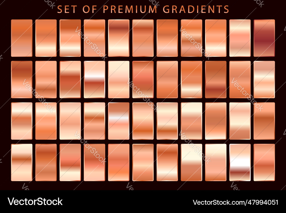 Metallic copper or orange premium gradients Vector Image