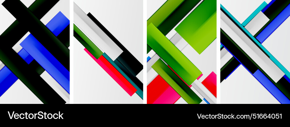 Minimal lines and color stripes poster abstract Vector Image