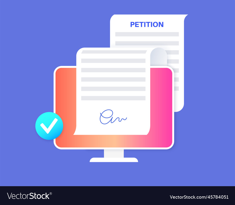 Petition signing process Royalty Free Vector Image Petition signing process Royalty Free Vector Image