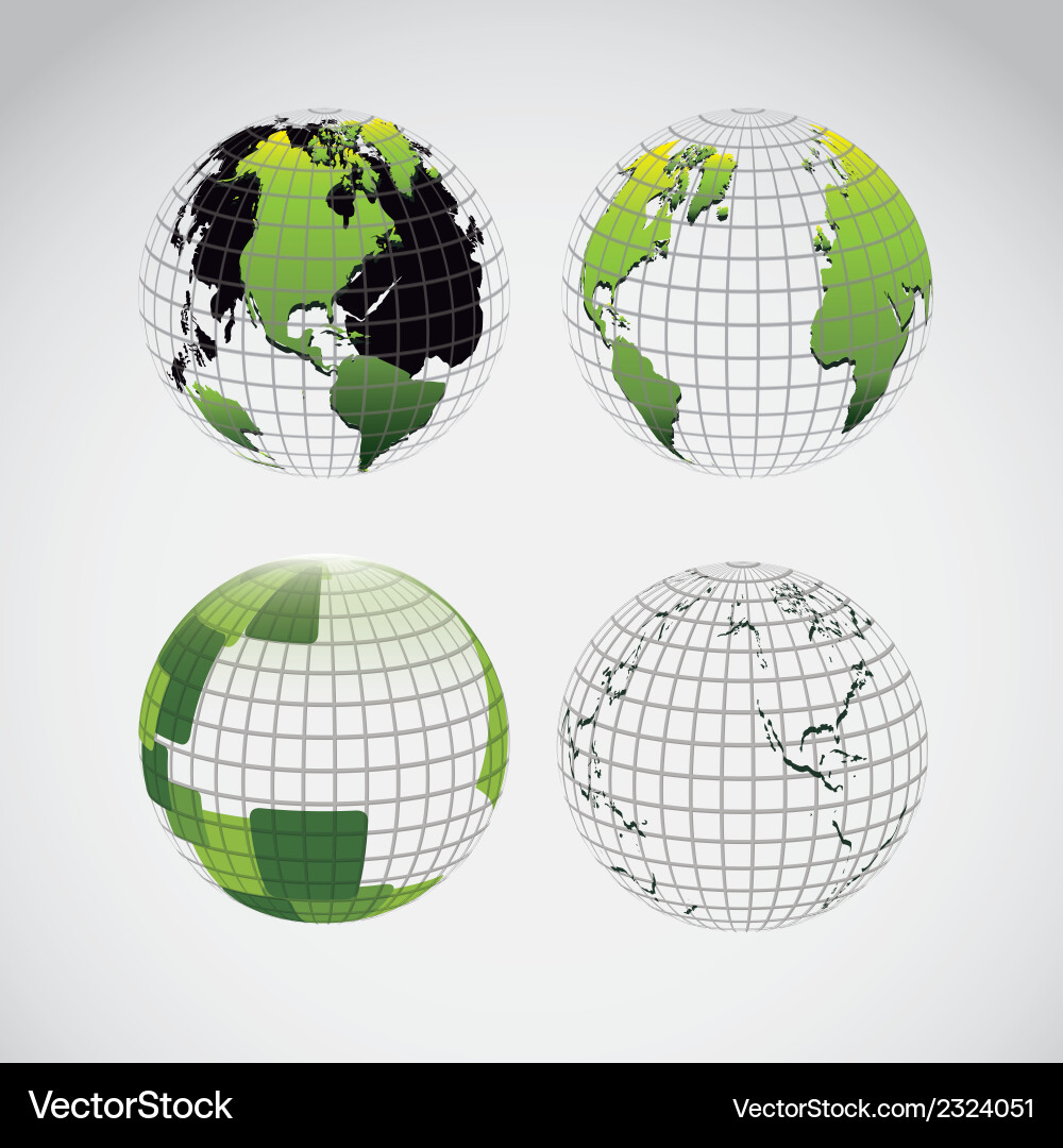Planet earth icons and sphere Royalty Free Vector Image
