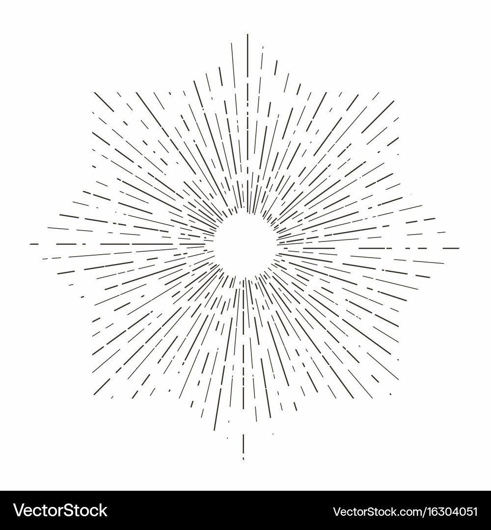 Retro sun bursts vintage radiant rays shape Vector Image