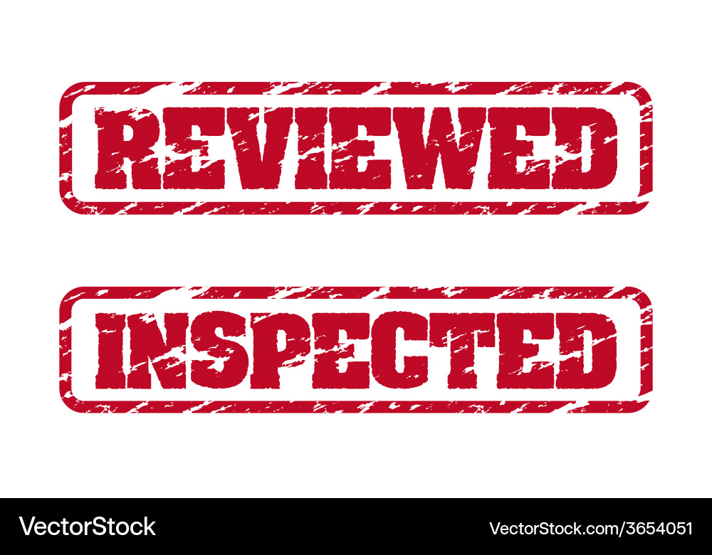 Reviewed and inspected rubber stamps Royalty Free Vector