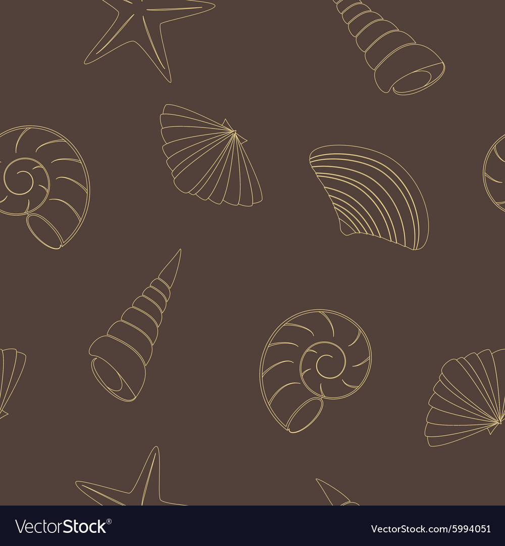 Seamless background with shells Royalty Free Vector Image