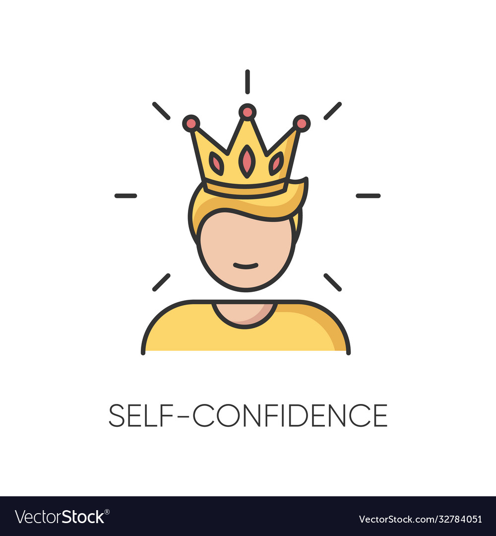 Self confidence rgb color icon Royalty Free Vector Image