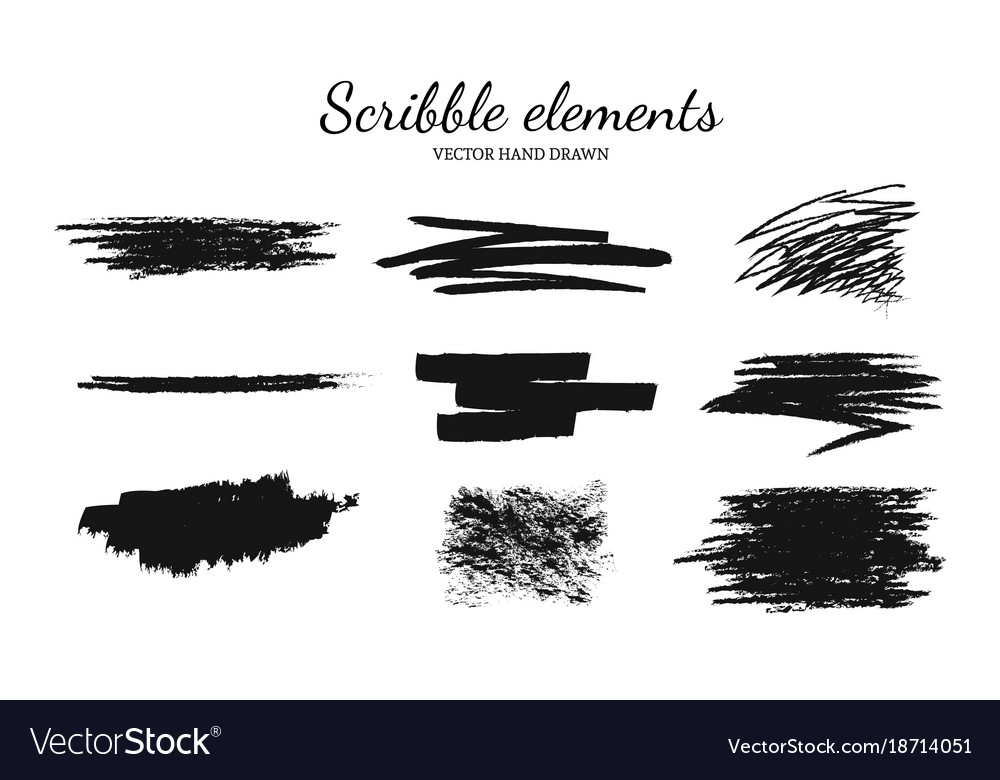 Set scribble Royalty Free Vector Image - VectorStock