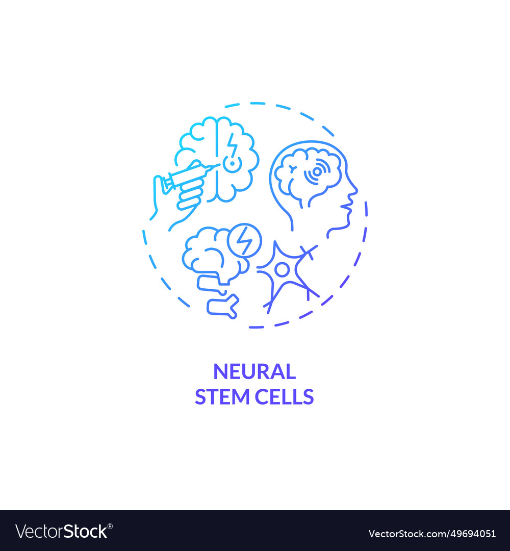 Thin line simple gradient neural stem cells icon Vector Image