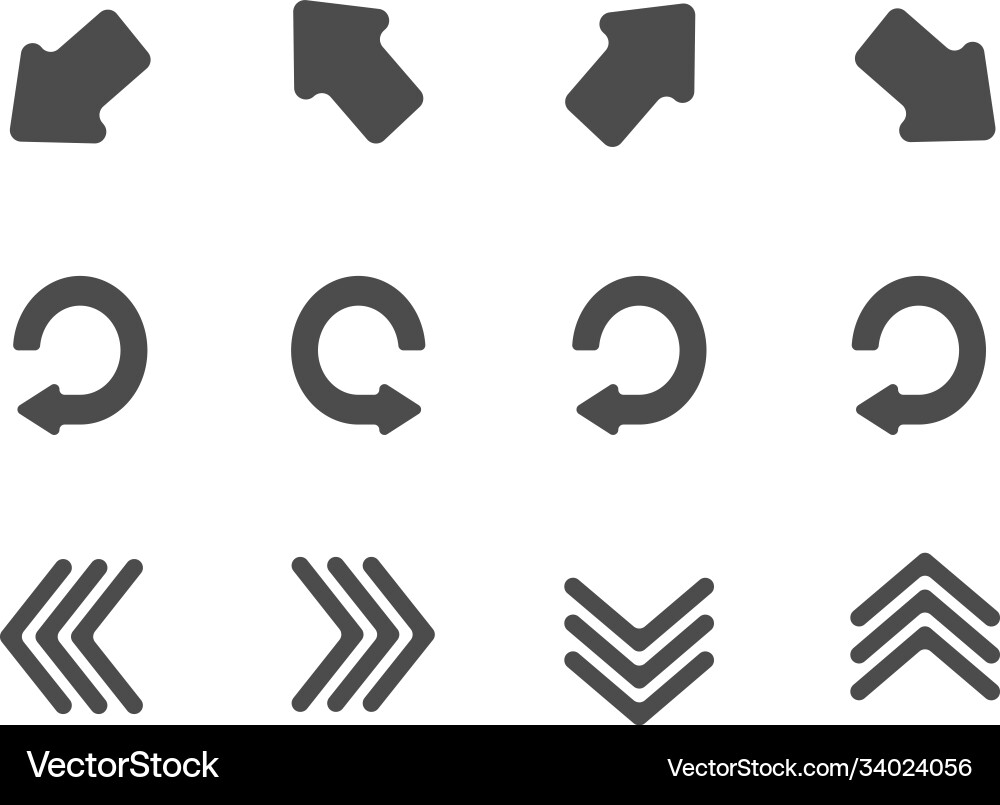 Big set arrows on an isolated white background Vector Image