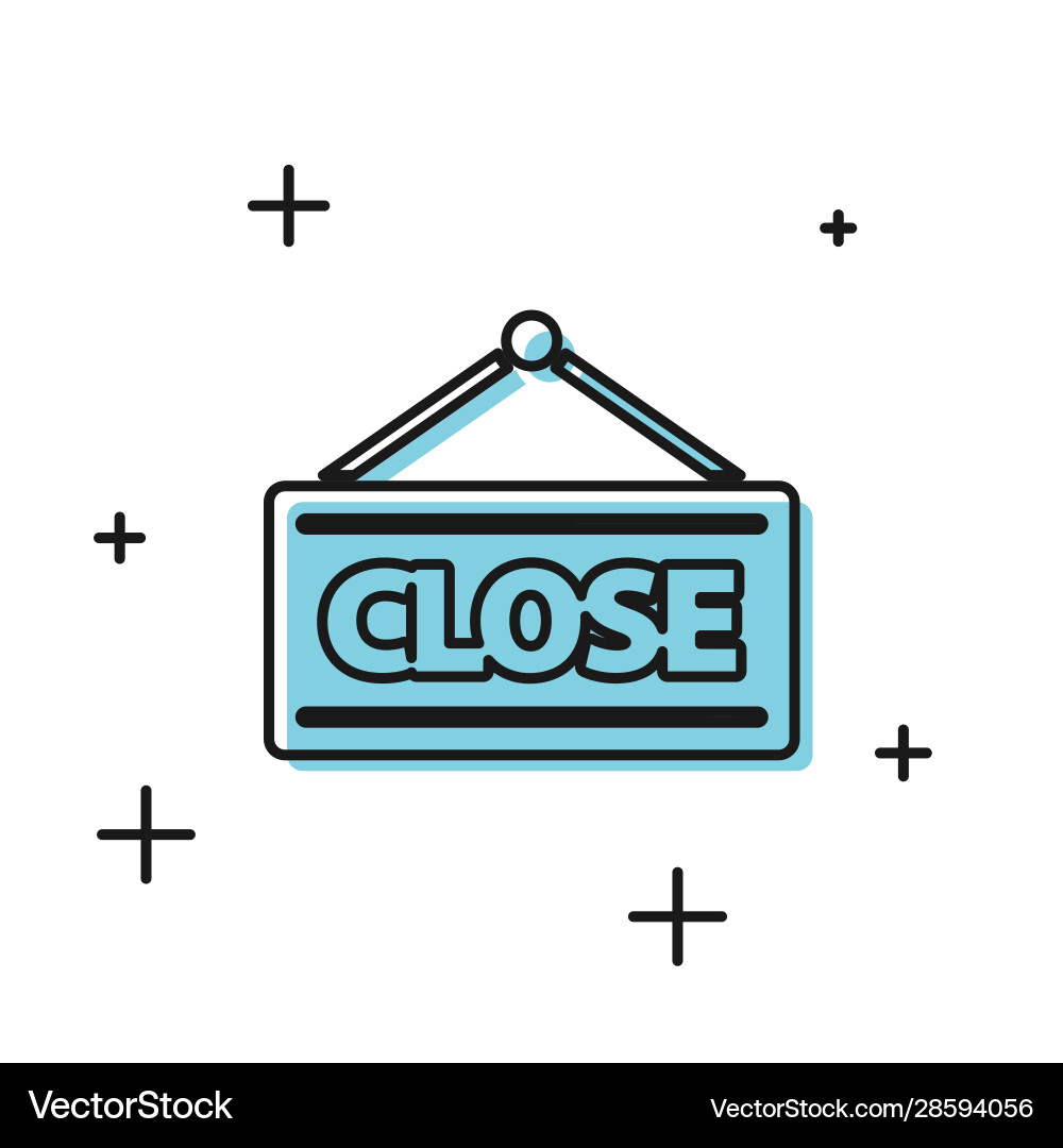 Black hanging sign with text closed icon isolated Vector Image