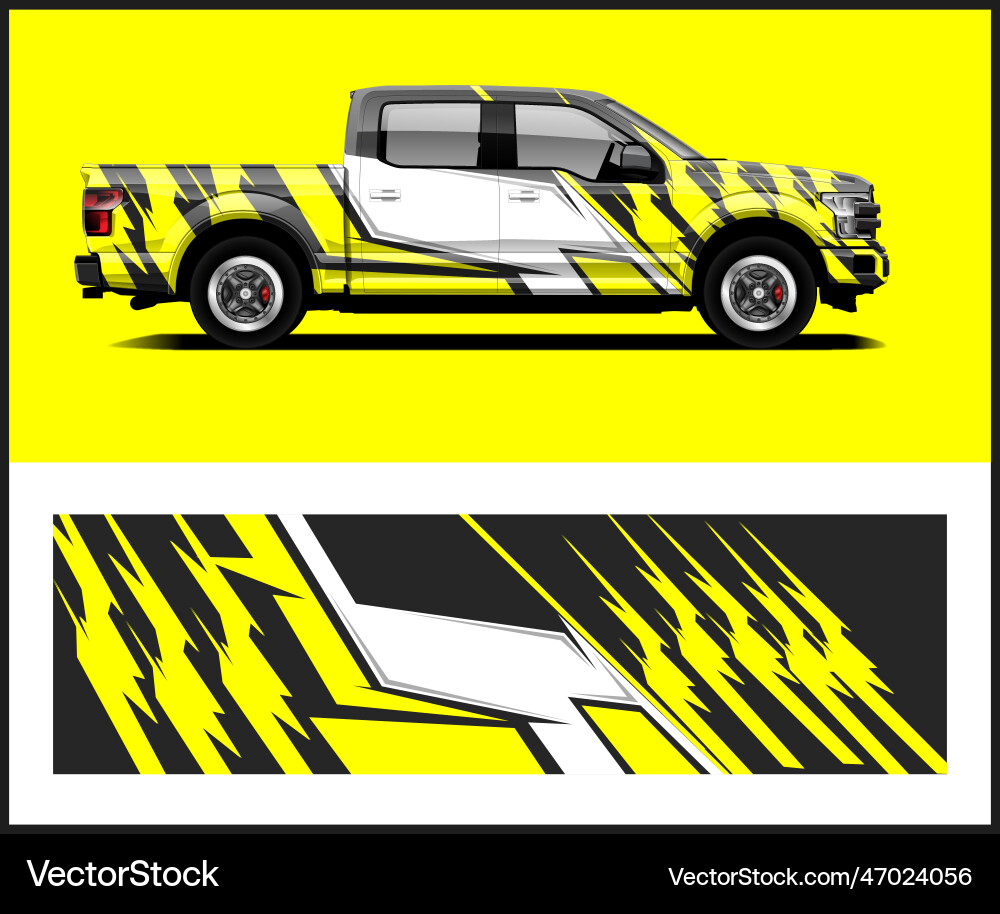 Car graphic vinyl vehicle wrap Royalty Free Vector Image
