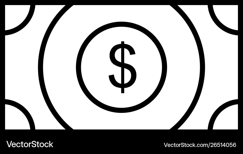 Cash receiving line black icon Royalty Free Vector Image