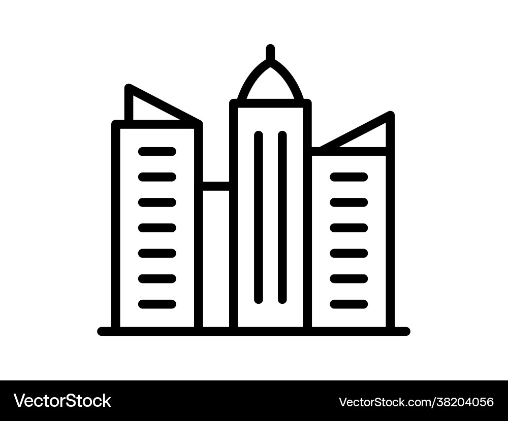 Cityscape single isolated icon with outline style Vector Image