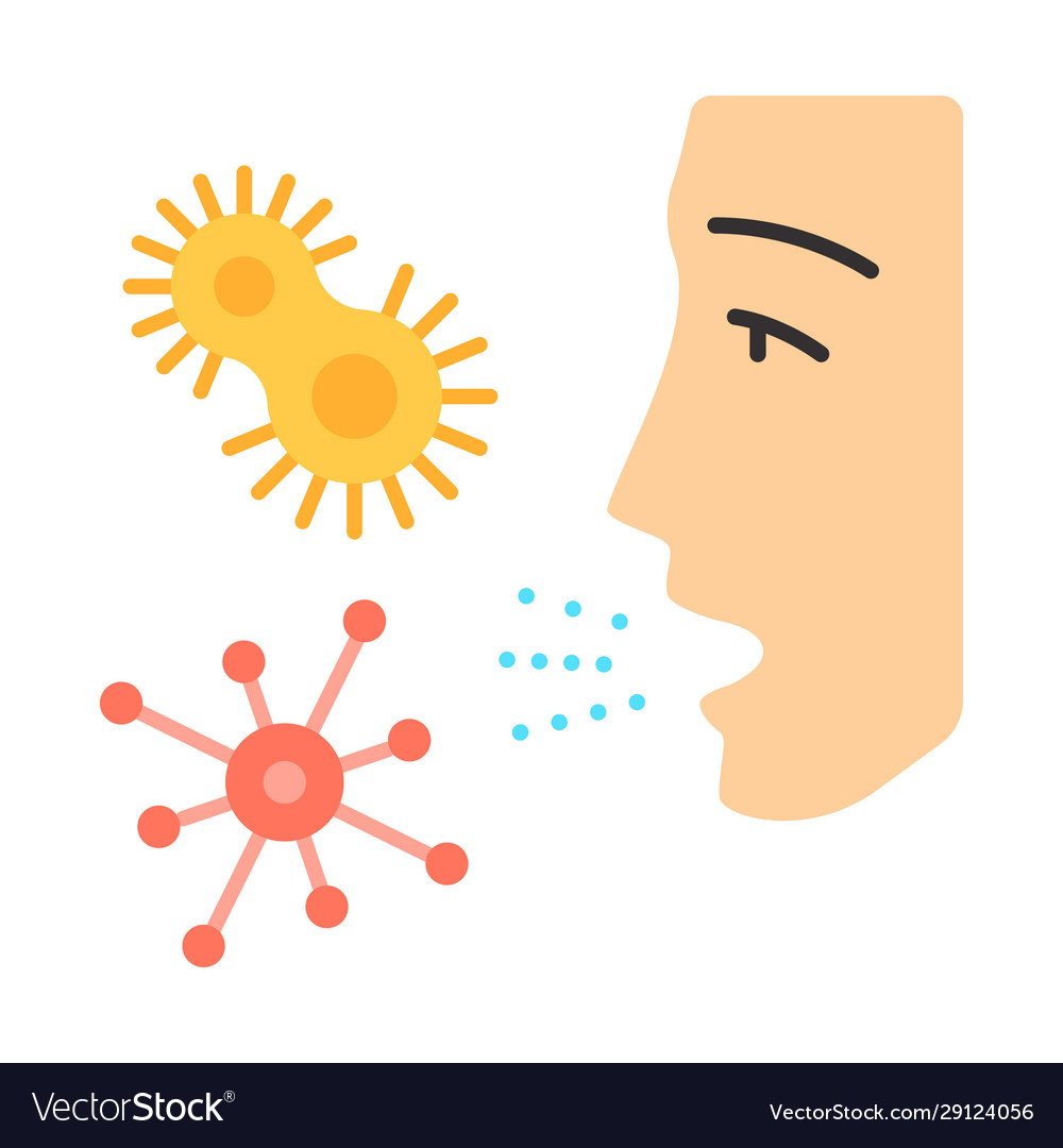 Dust Allergy Flat Design Long Shadow Color Icon Vector Image