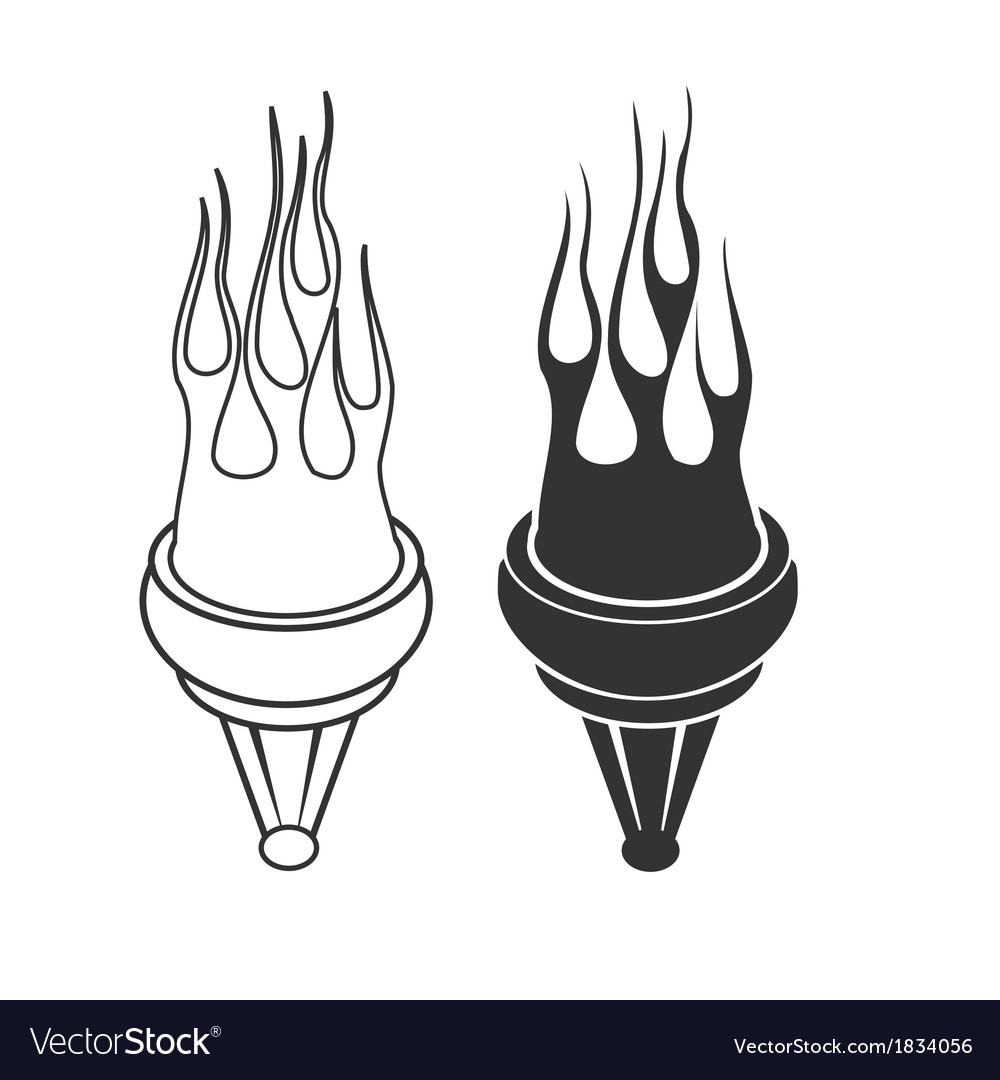 Flaming torch Royalty Free Vector Image - VectorStock