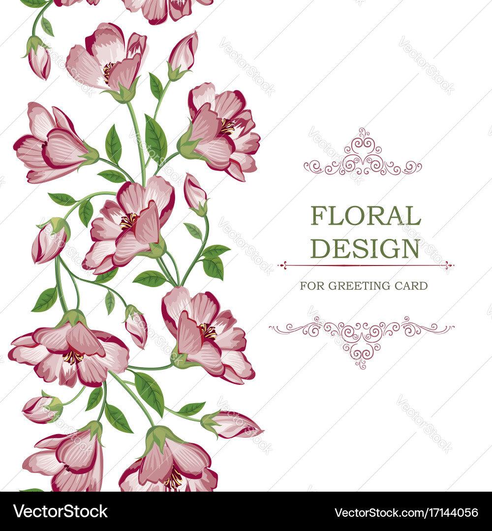 Floral seamless border garland pattern flower Vector Image