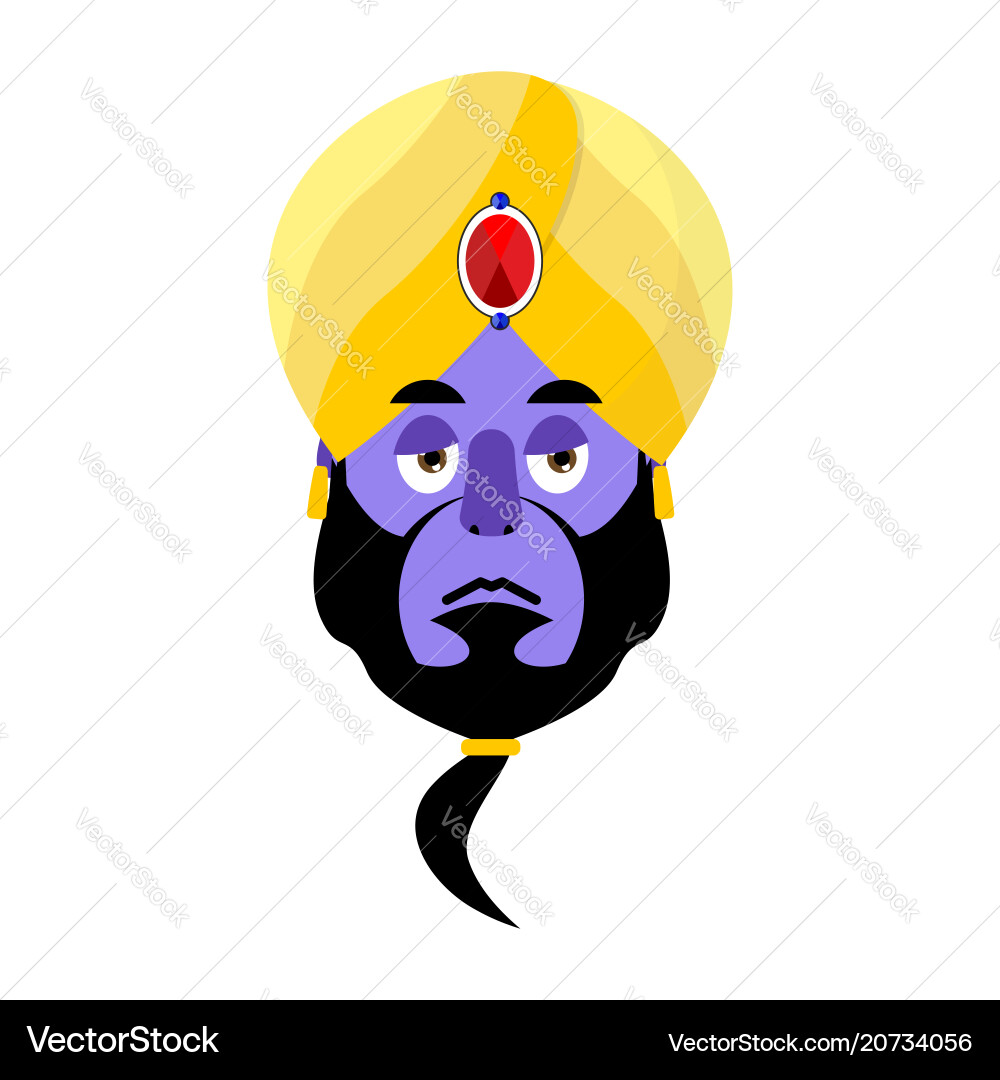 Genie sad emoji magic ghost sorrowful emotion Vector Image
