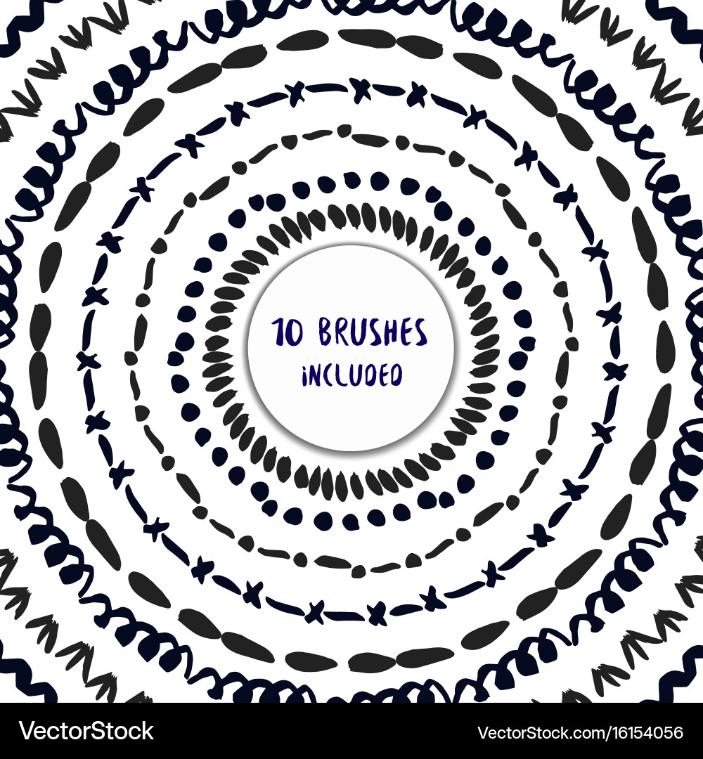 Hand-drawn decorative brushes collection dividers Vector Image