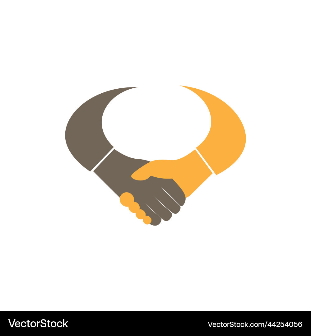 Hand shake deal icon logo Royalty Free Vector Image