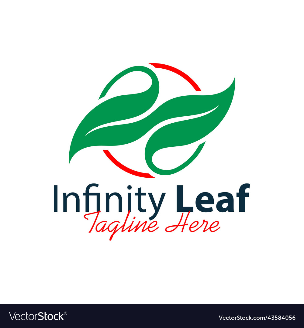 Infinity leaf logo design Royalty Free Vector Image