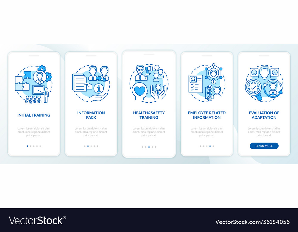 Initial training and basic information onboarding Vector Image