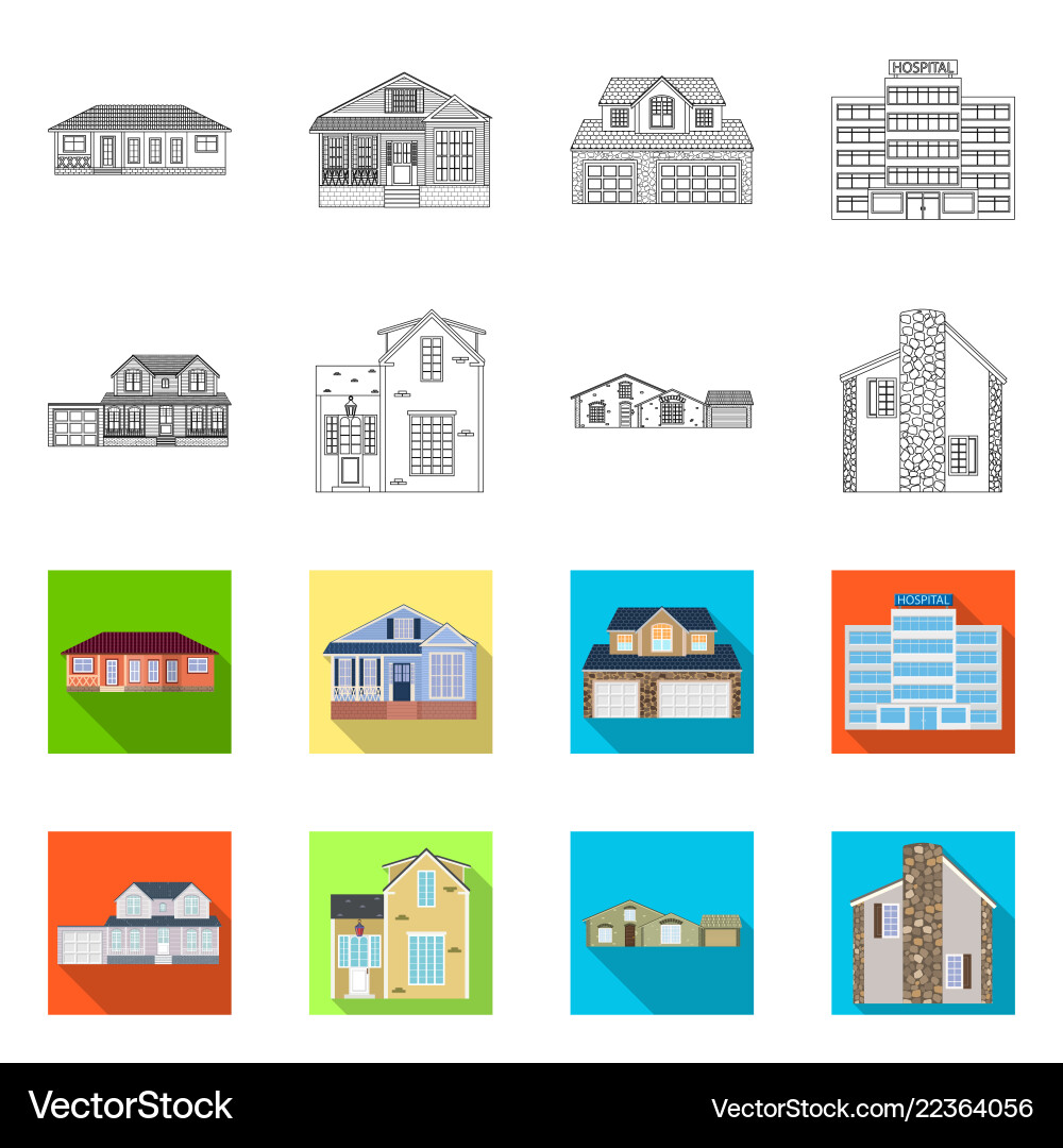 Isolated object of building and front symbol Vector Image