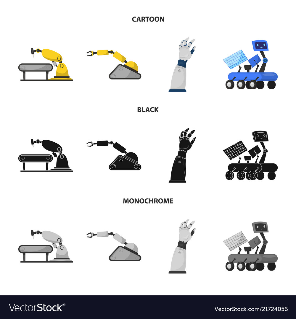 Isolated Object Of Robot And Factory Symbol Vector Image
