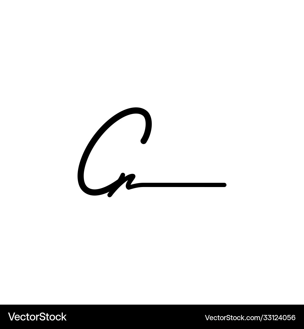 Letter cr signature logo template Royalty Free Vector Image