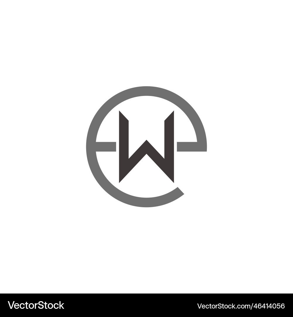 Letter we ew circle geometric line logo Royalty Free Vector