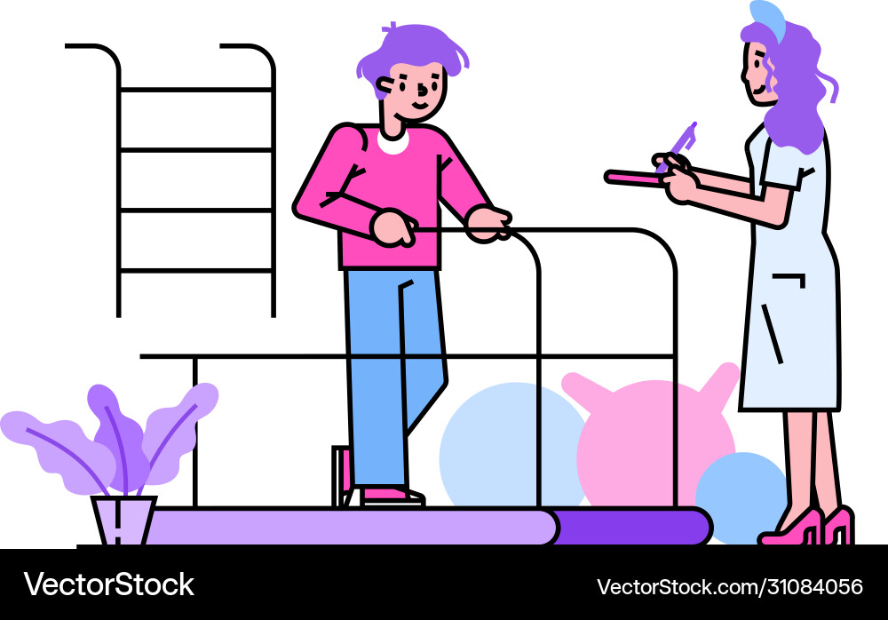 Patient visit doctor cartoon Royalty Free Vector Image