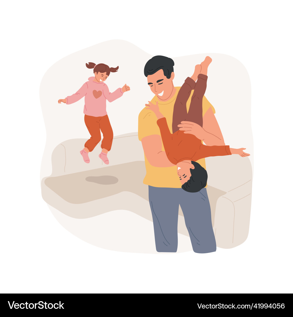 Playing with kids isolated cartoon Royalty Free Vector Image