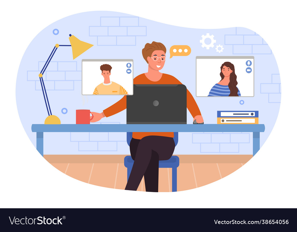 Remote work concept Royalty Free Vector Image - VectorStock