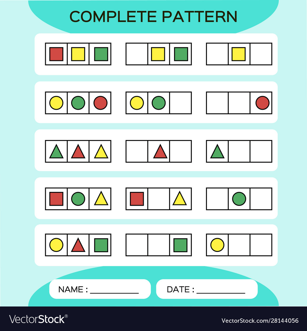 Repeat pattern square grid with colorfull shapes Vector Image