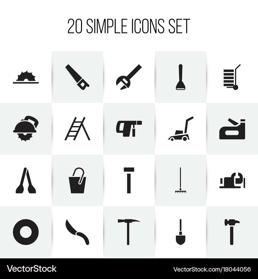Set of 20 editable equipment icons includes Vector Image