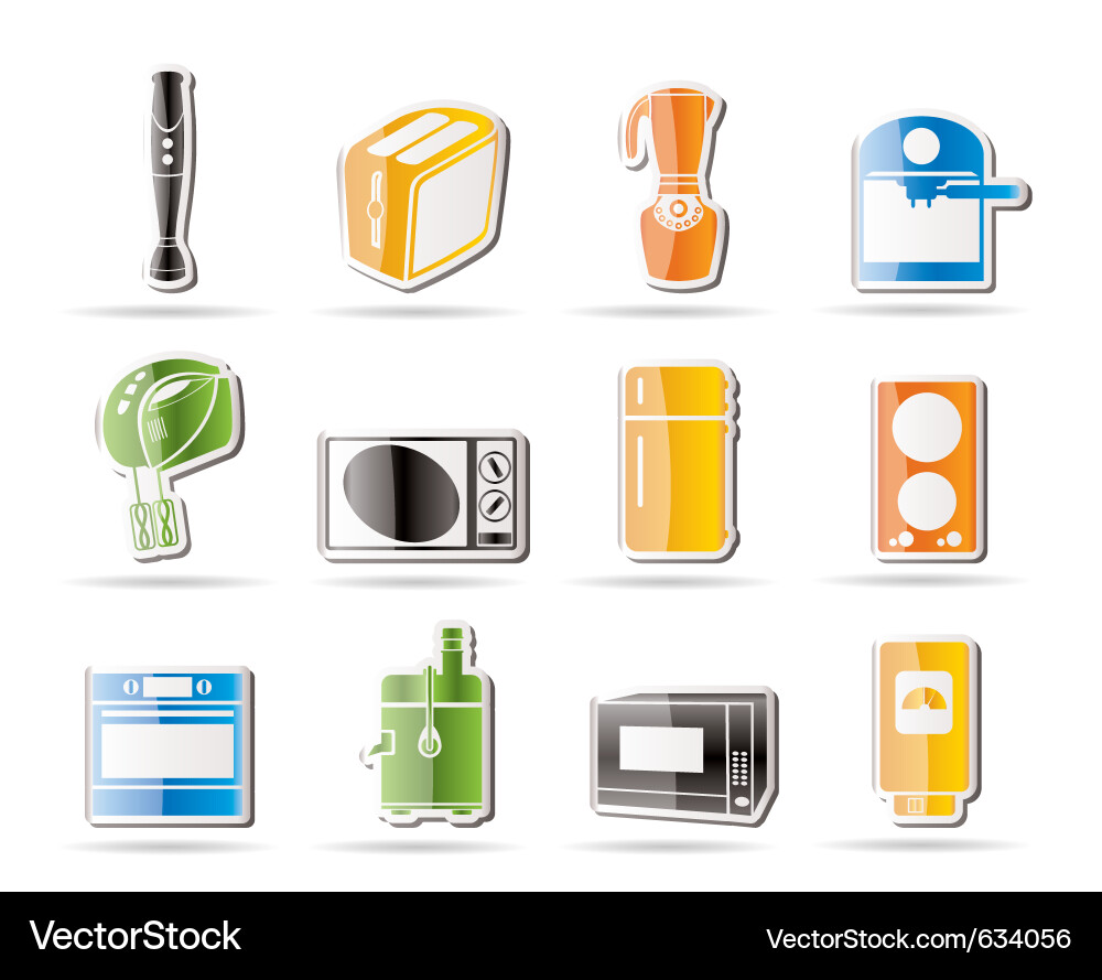 Simple kitchen and home equipment icons Royalty Free Vector