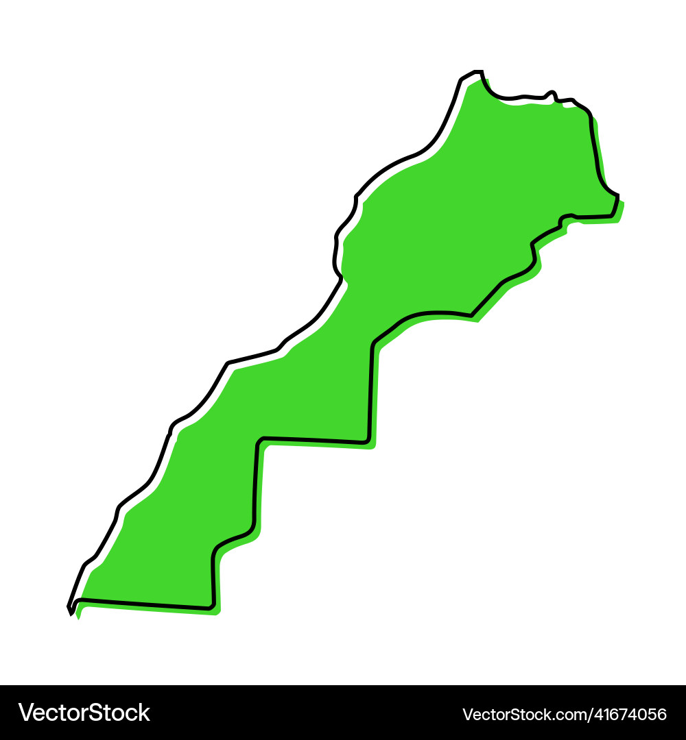 Simple outline map of morocco stylized line design