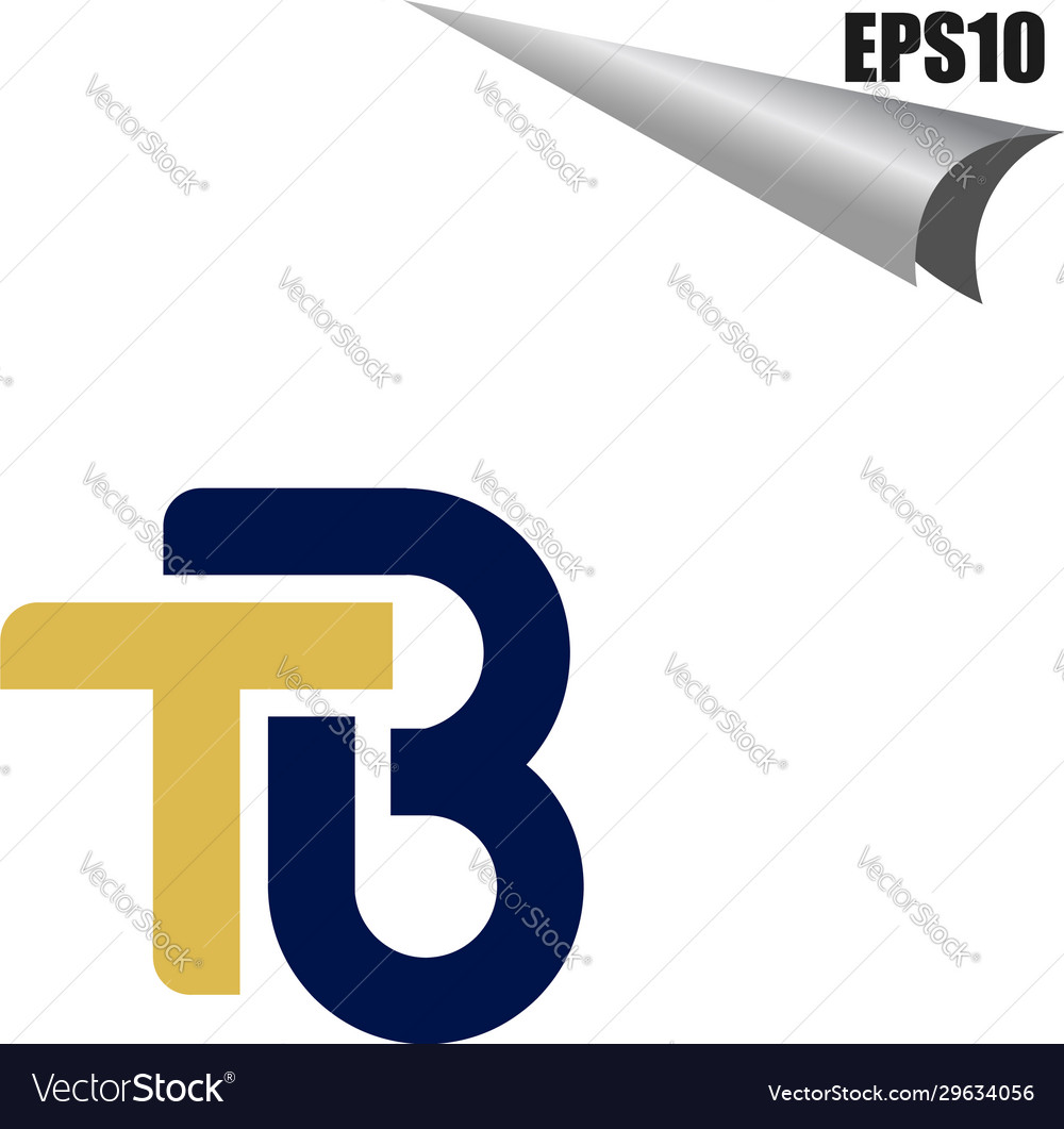 Simple tb initial monogram design template Vector Image