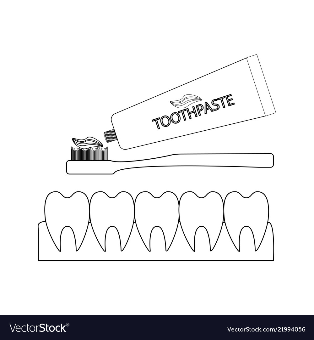 Teeth and toothpaste Royalty Free Vector Image