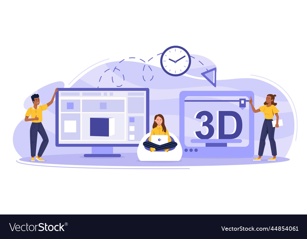 3d printing technology Royalty Free Vector Image