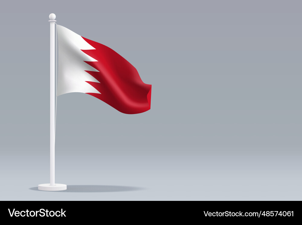 3d realistic national bahrain flag isolated Vector Image