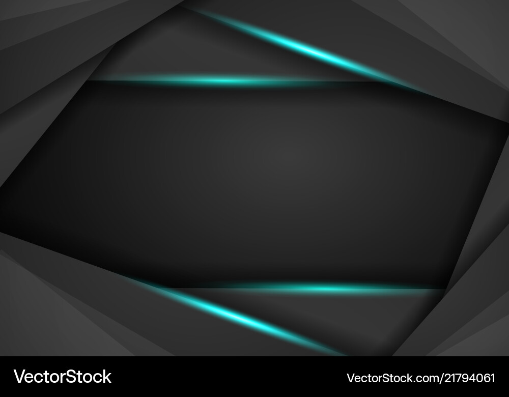 Abstract metallic black blue frame sport design Vector Image